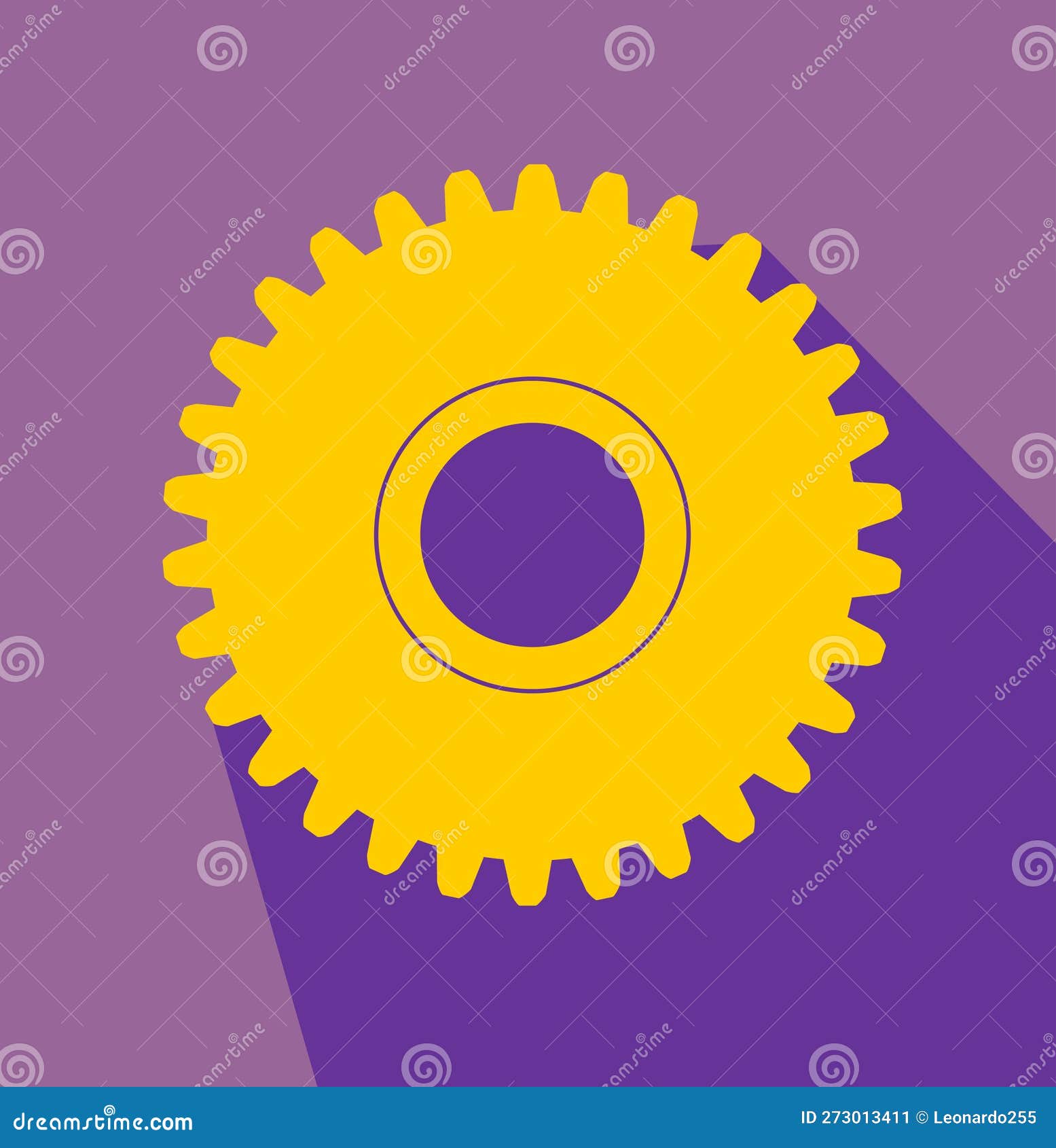 Yellow Gear Flat Design Icon Vector Eps 10 Stock Vector - Illustration ...