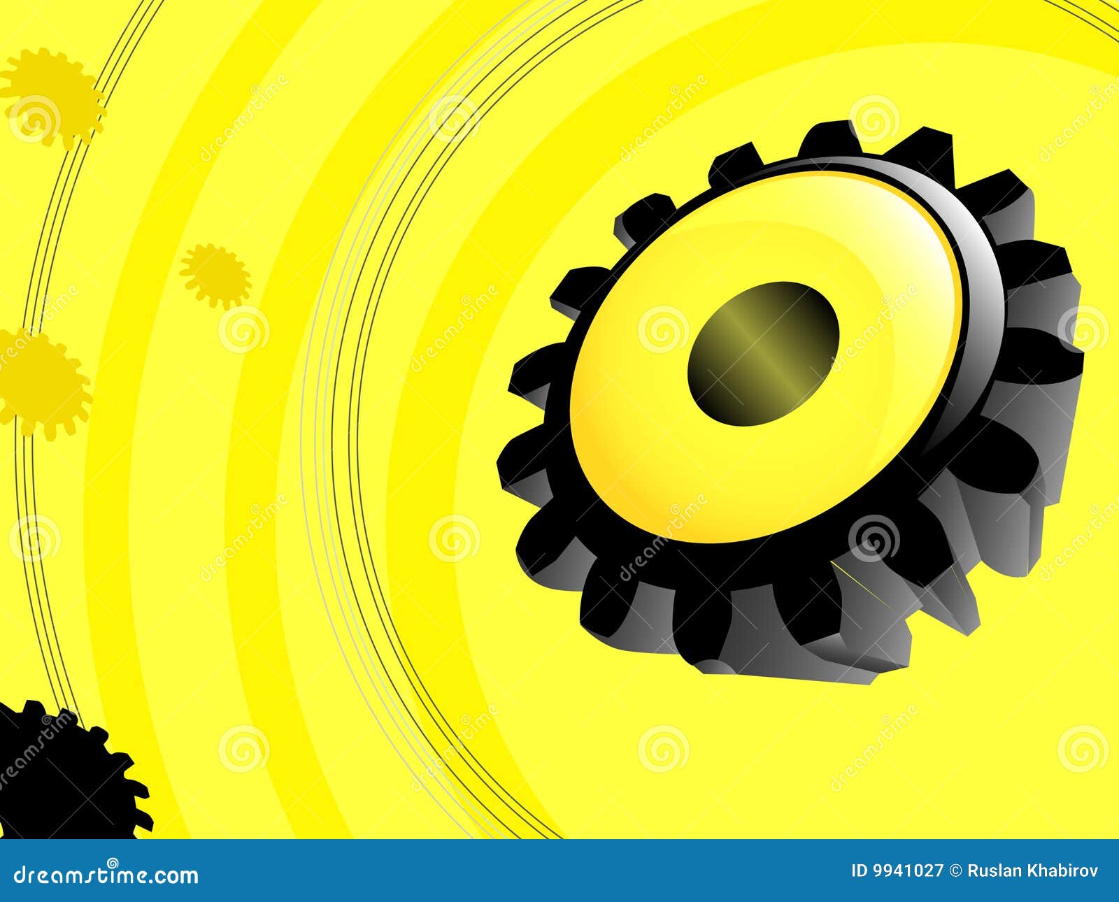 Yellow gear illustration stock illustration. Illustration of abstract ...