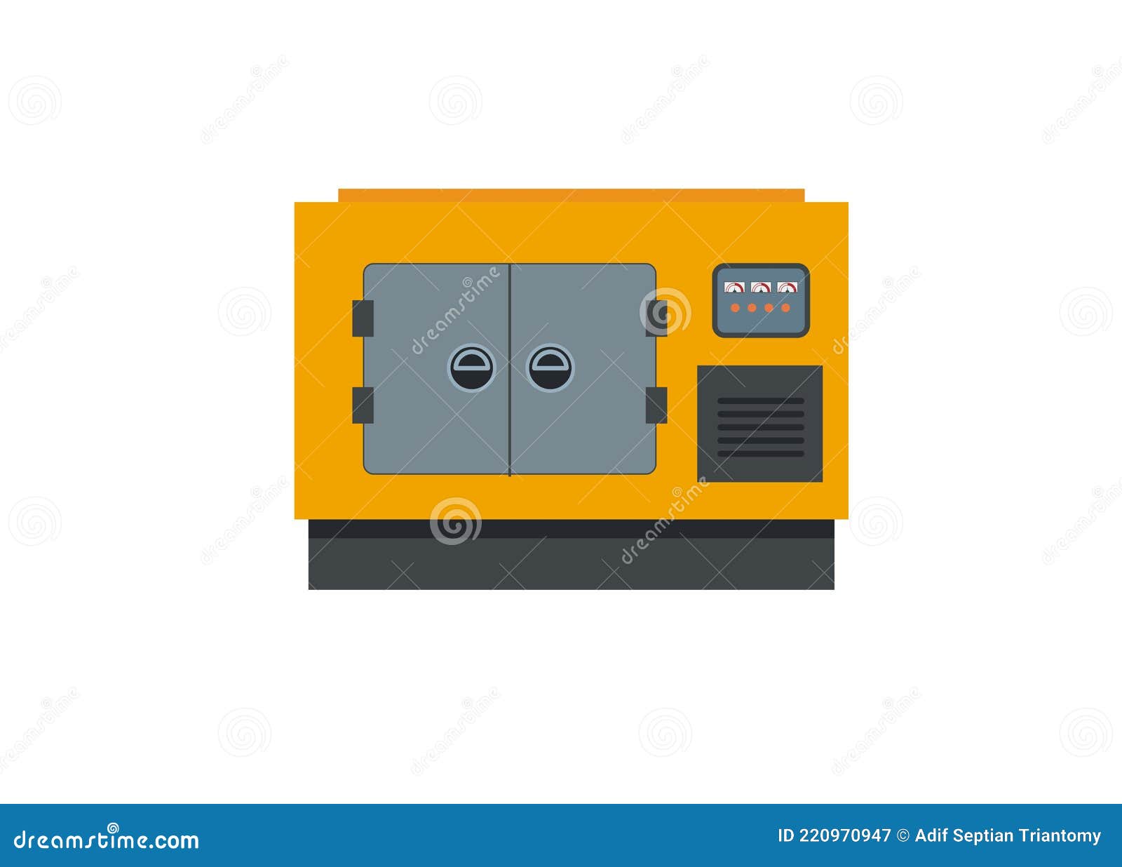 Yellow Generator Engine. Simple Flat Illustration. Stock Vector ...