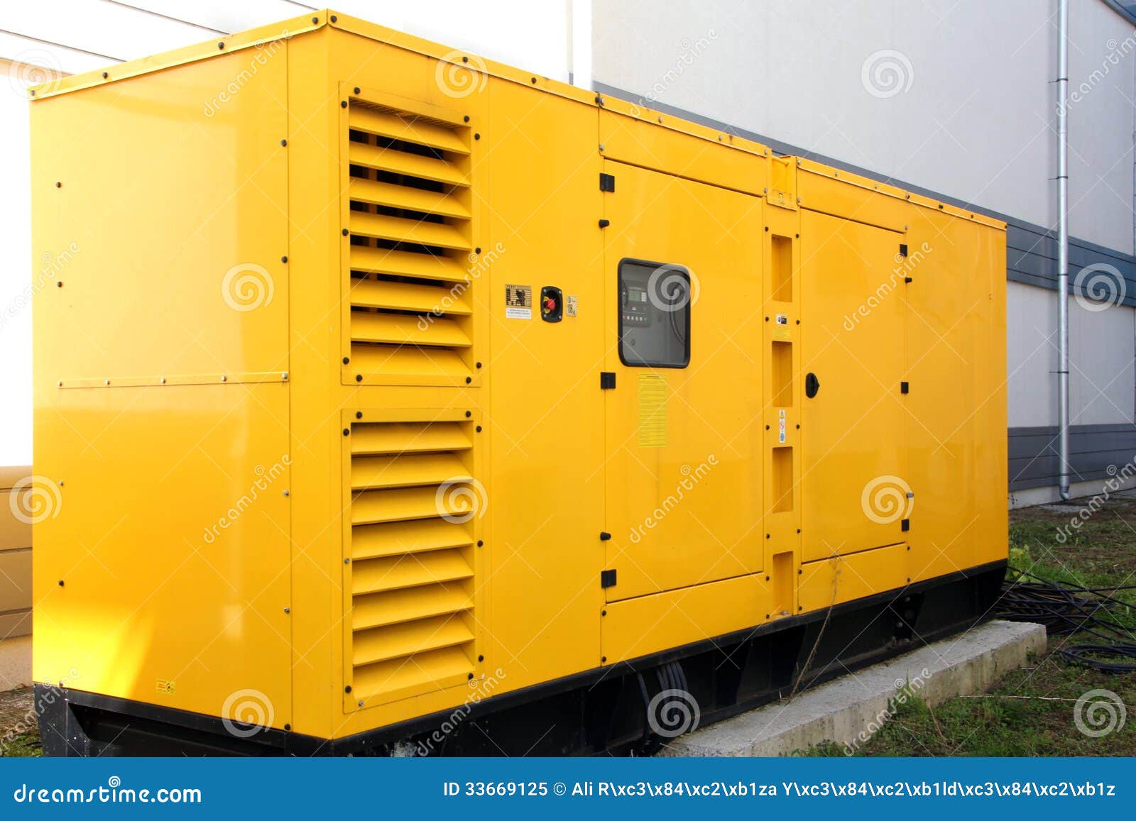 Yellow generator stock image. Image of industry, voltage - 33669125