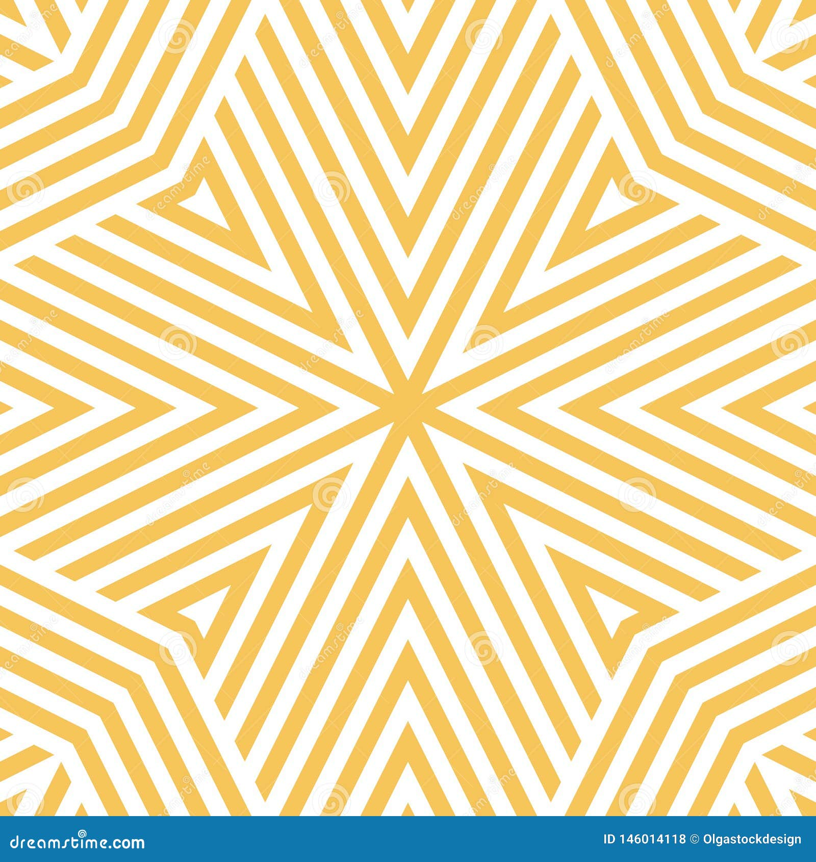Yellow Geometric Lines Seamless Pattern. Creative Vector Linear ...