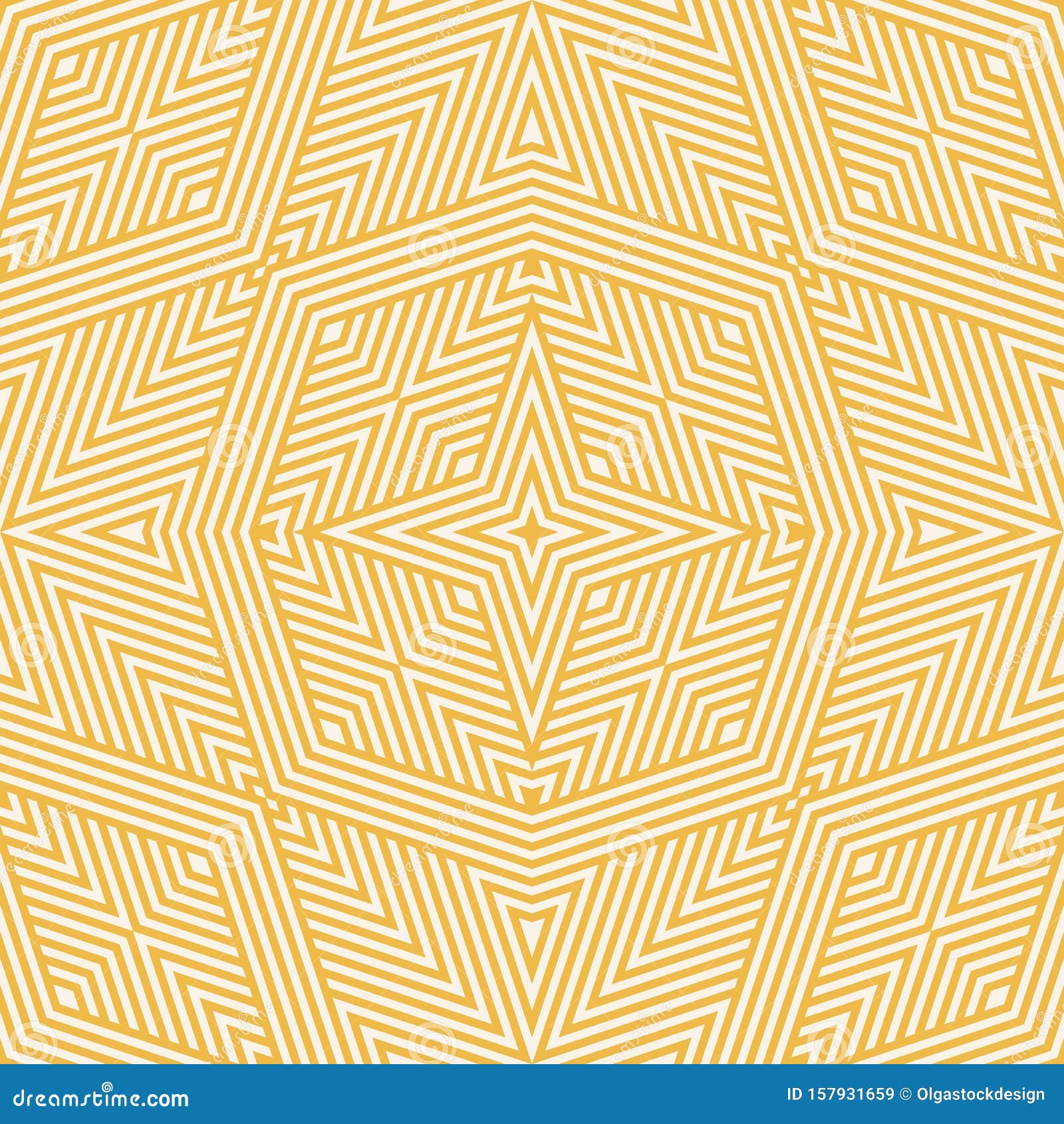 Yellow Geometric Lines Seamless Pattern. Modern Stylish Vector Linear ...