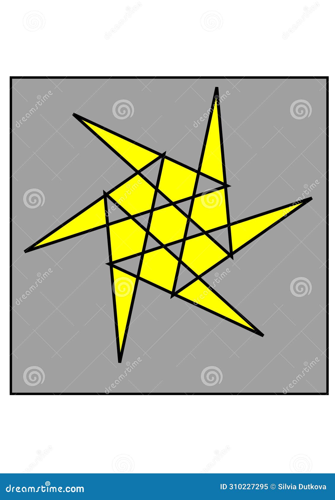 Yellow Geometric Object, Star, Sharp Edges Stock Illustration ...