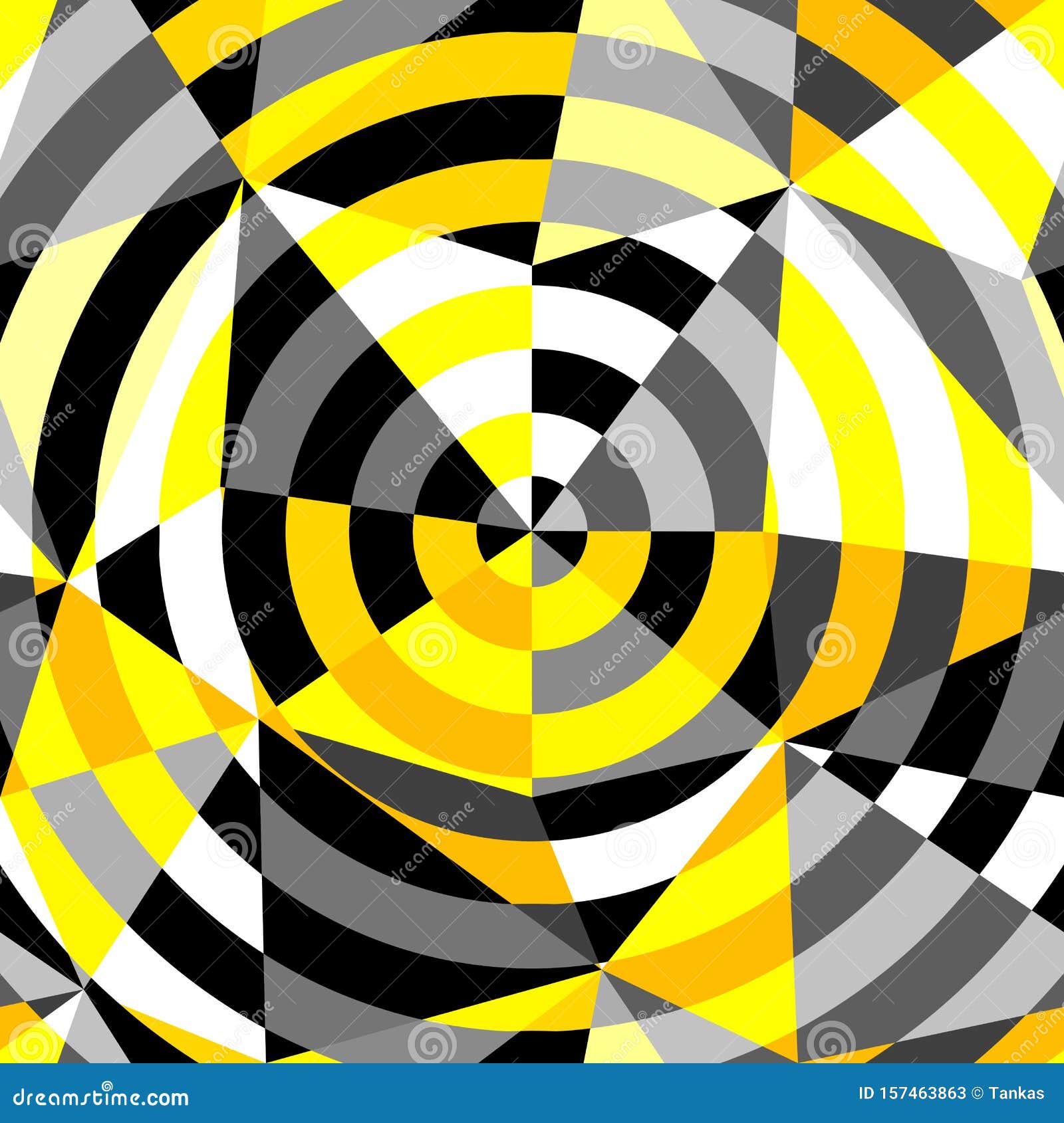 Yellow Geometric Pattern in a Patchwork Collage Style. Stock Vector ...