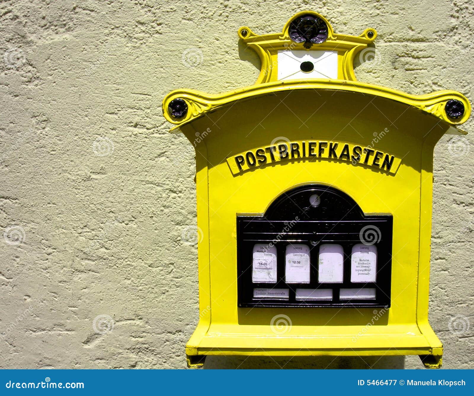 Yellow German mail box stock image. Image of unique, mounted - 5466477