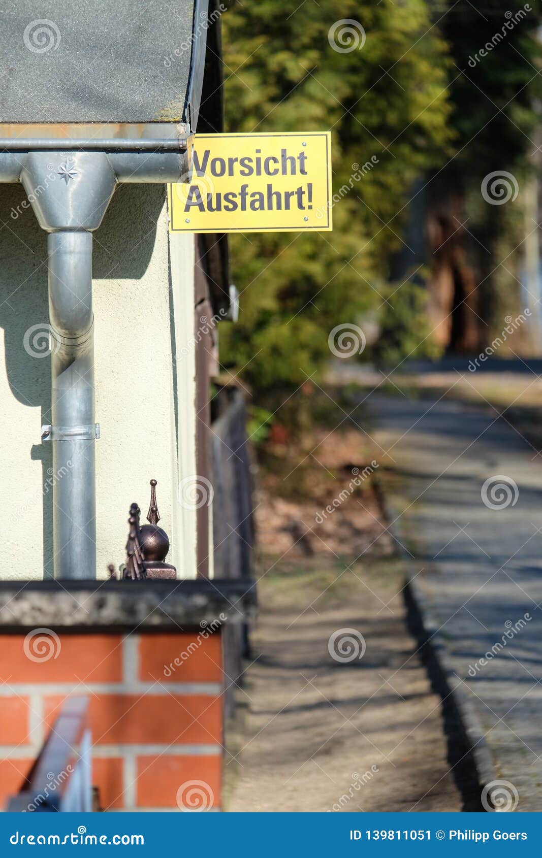 Yellow German Traffic Sign Leaving the Exit Free Stock Image - Image of ...
