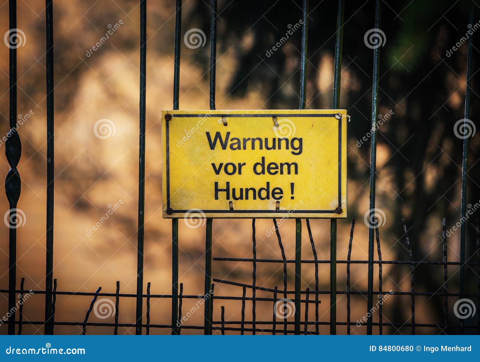 Yellow German warning sign stock photo. Image of sign - 84800680