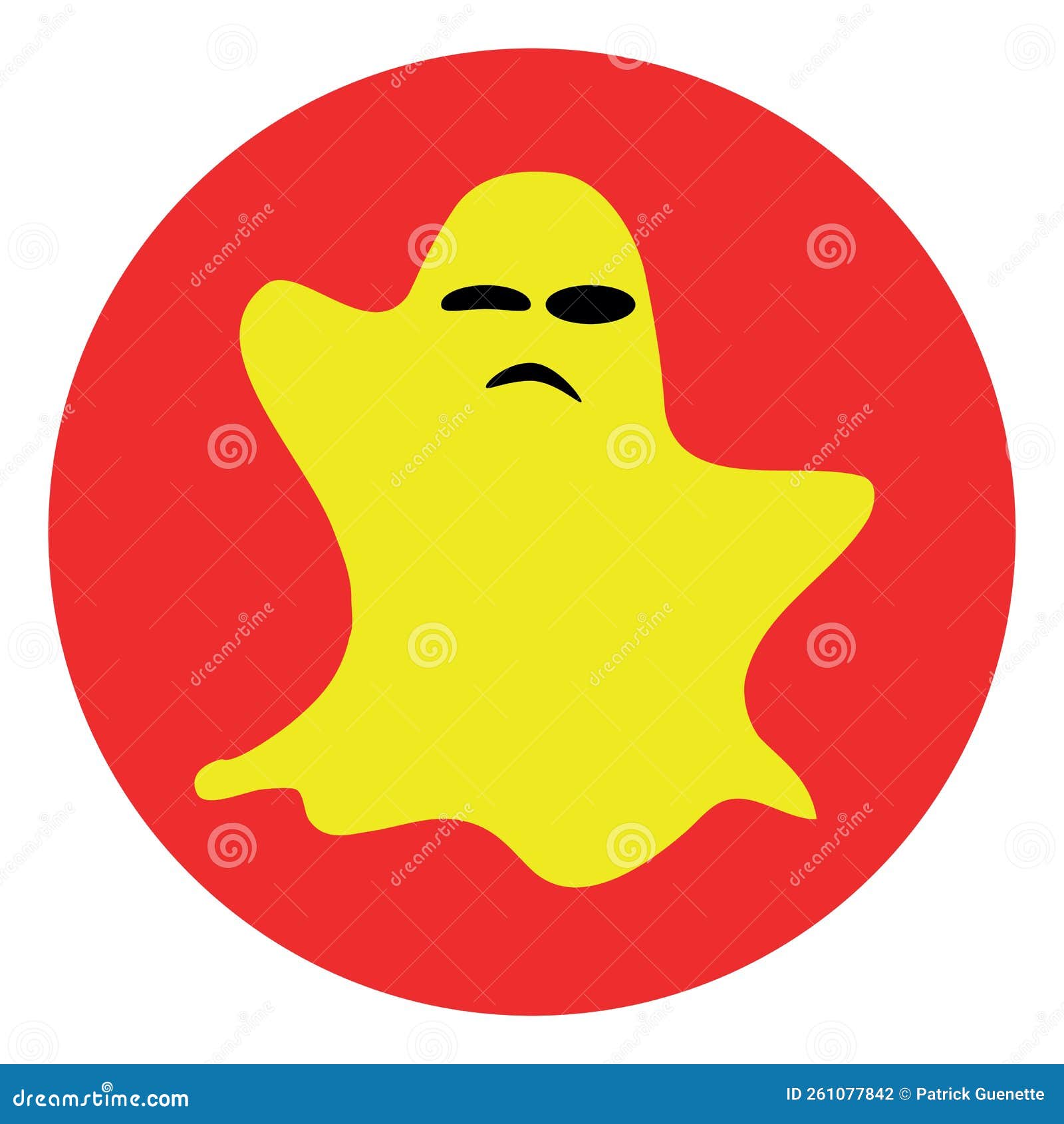 Yellow ghost, icon stock vector. Illustration of drawn - 261077842