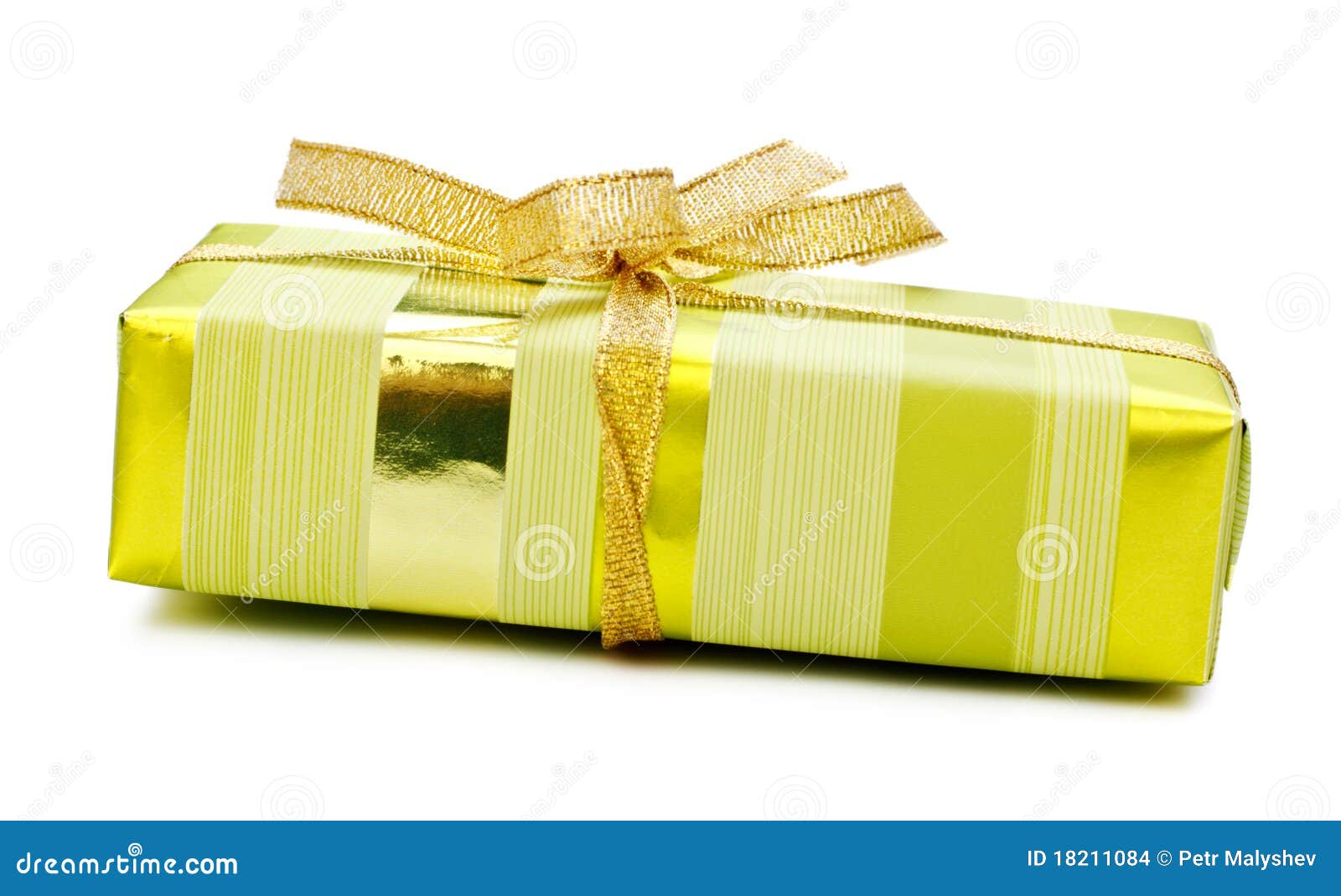 Yellow gift box stock photo. Image of isolated, glossy - 18211084