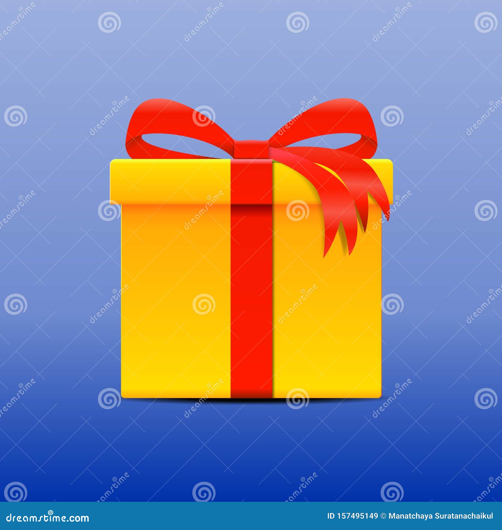 Yellow gift box. stock illustration. Illustration of festive - 157495149