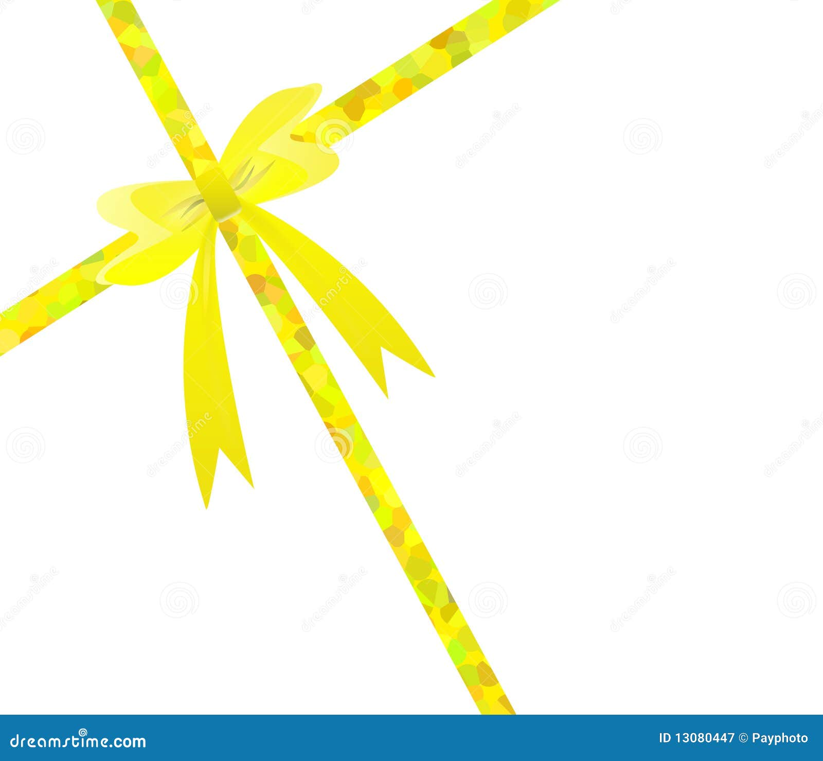 Yellow gift ribbon bow stock illustration. Illustration of decorate ...