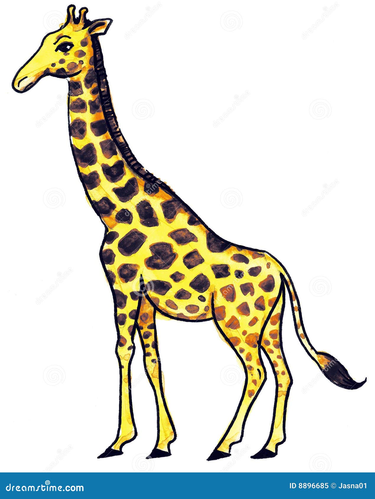 Yellow giraffe stock illustration. Illustration of africa - 8896685