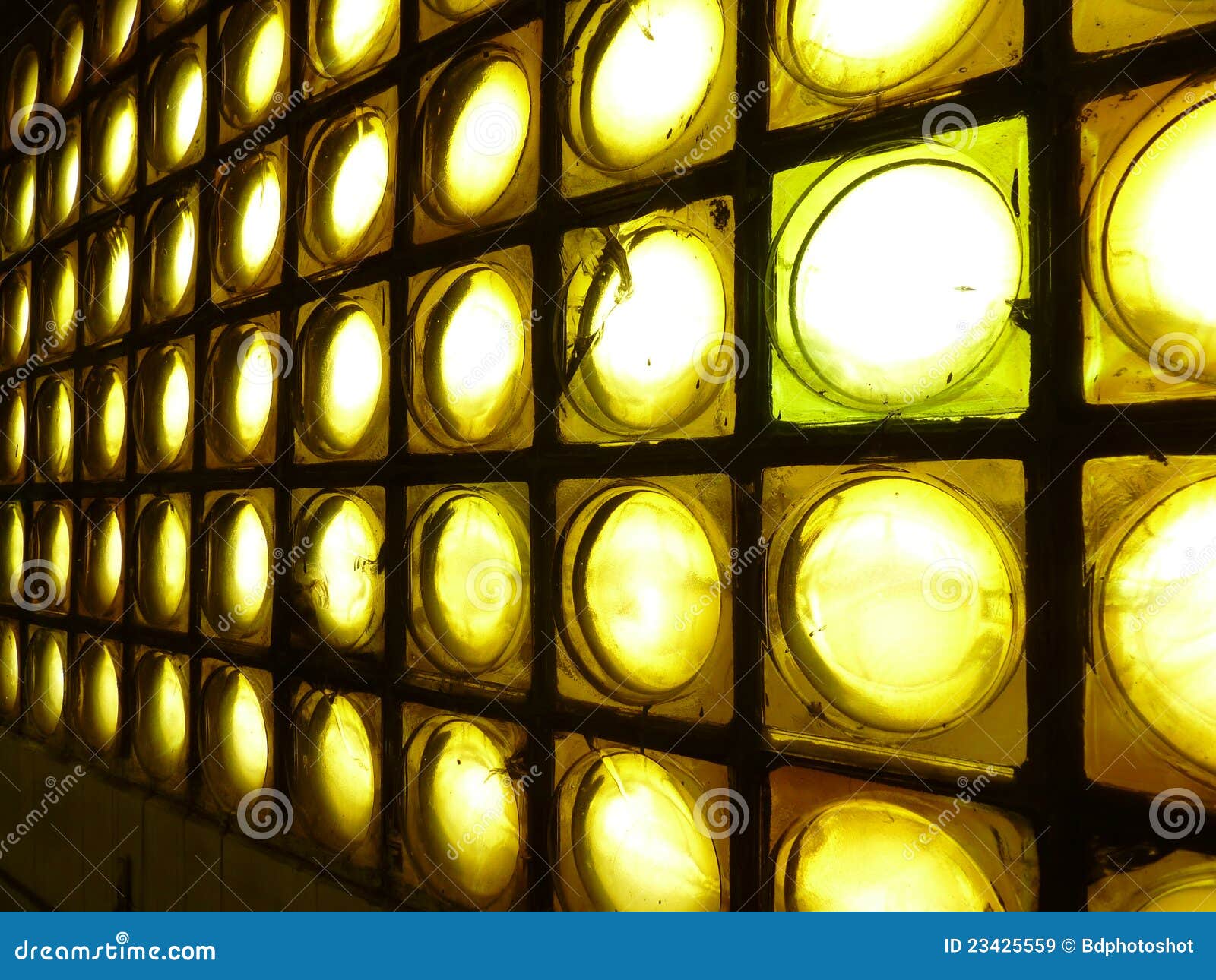 Yellow glass bricks wall stock image. Image of transparent - 23425559