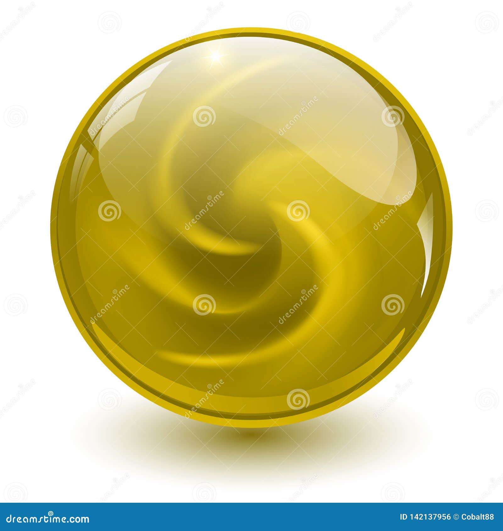 Yellow glass sphere stock vector. Illustration of design - 142137956