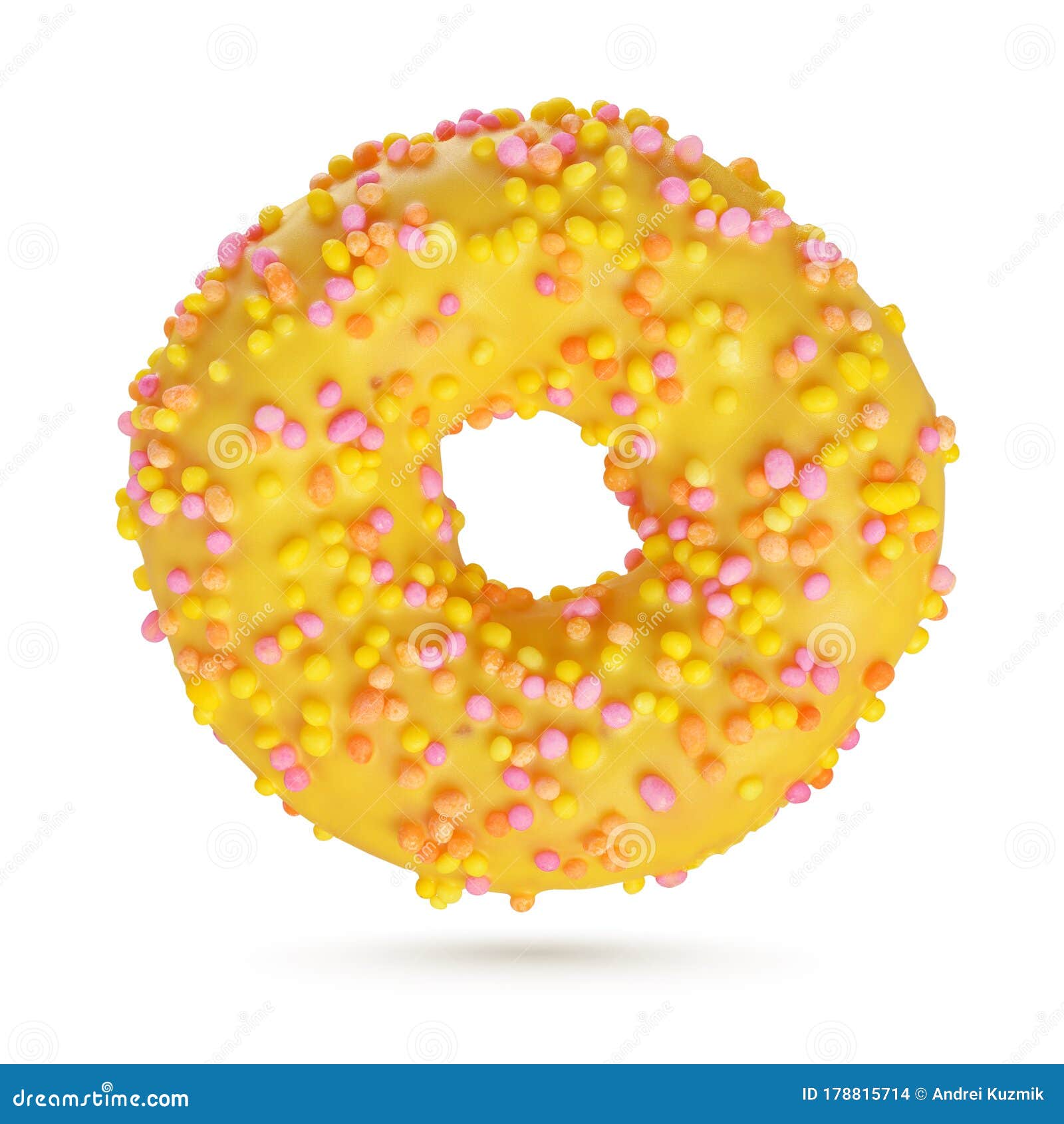 Yellow Glazed Donuts Isolated On White Background Stock Image ...