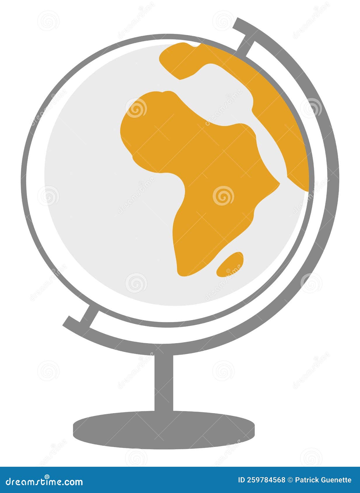 Yellow globe, icon stock vector. Illustration of computer - 259784568