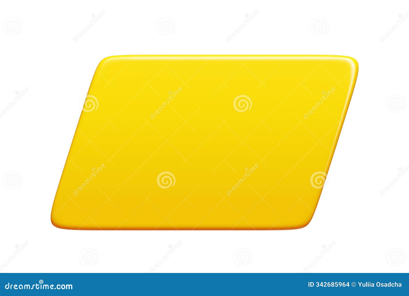Yellow Glossy Rectangular Text Banner. 3d Render Illustration Stock ...