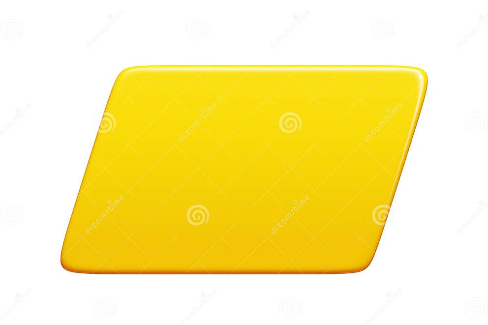 Yellow Glossy Rectangular Text Banner. 3d Render Illustration Stock ...