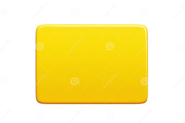 Yellow Glossy Rectangular Text Banner. 3d Render Illustration Stock ...