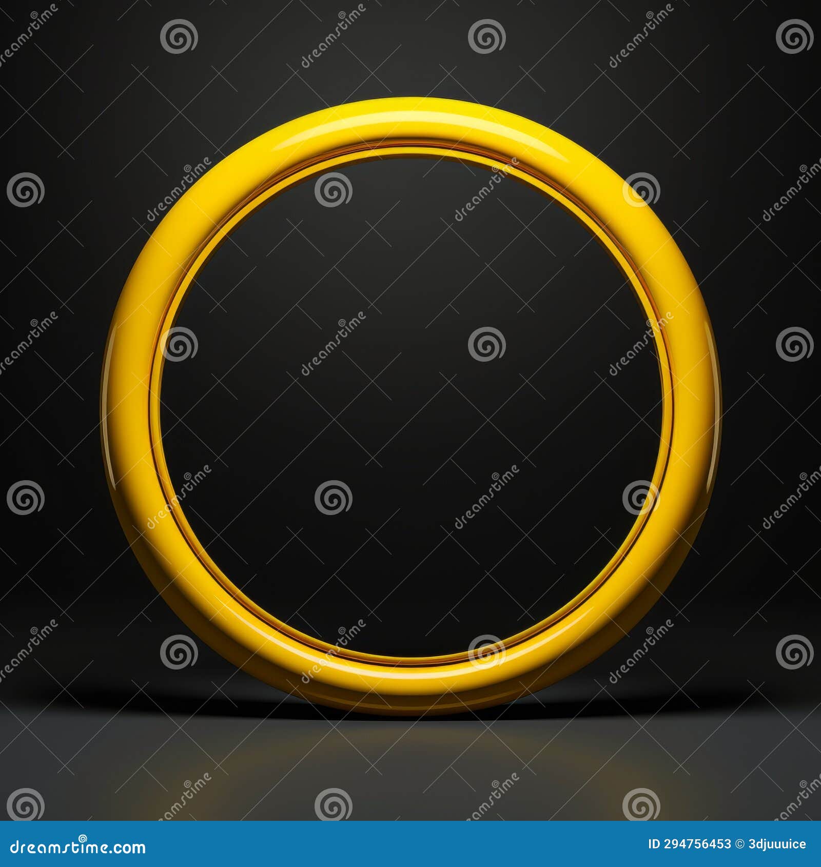 Yellow Glossy Surface Minimalistic Round Picture Frame. Stock ...