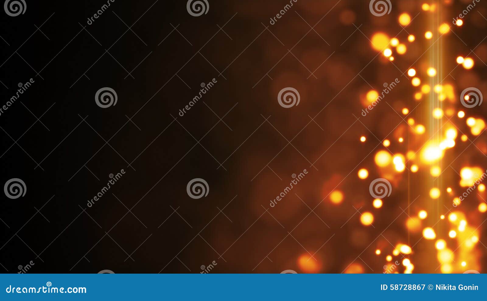Yellow Glowing Bokeh Lights Side Bar Background Stock Illustration ...