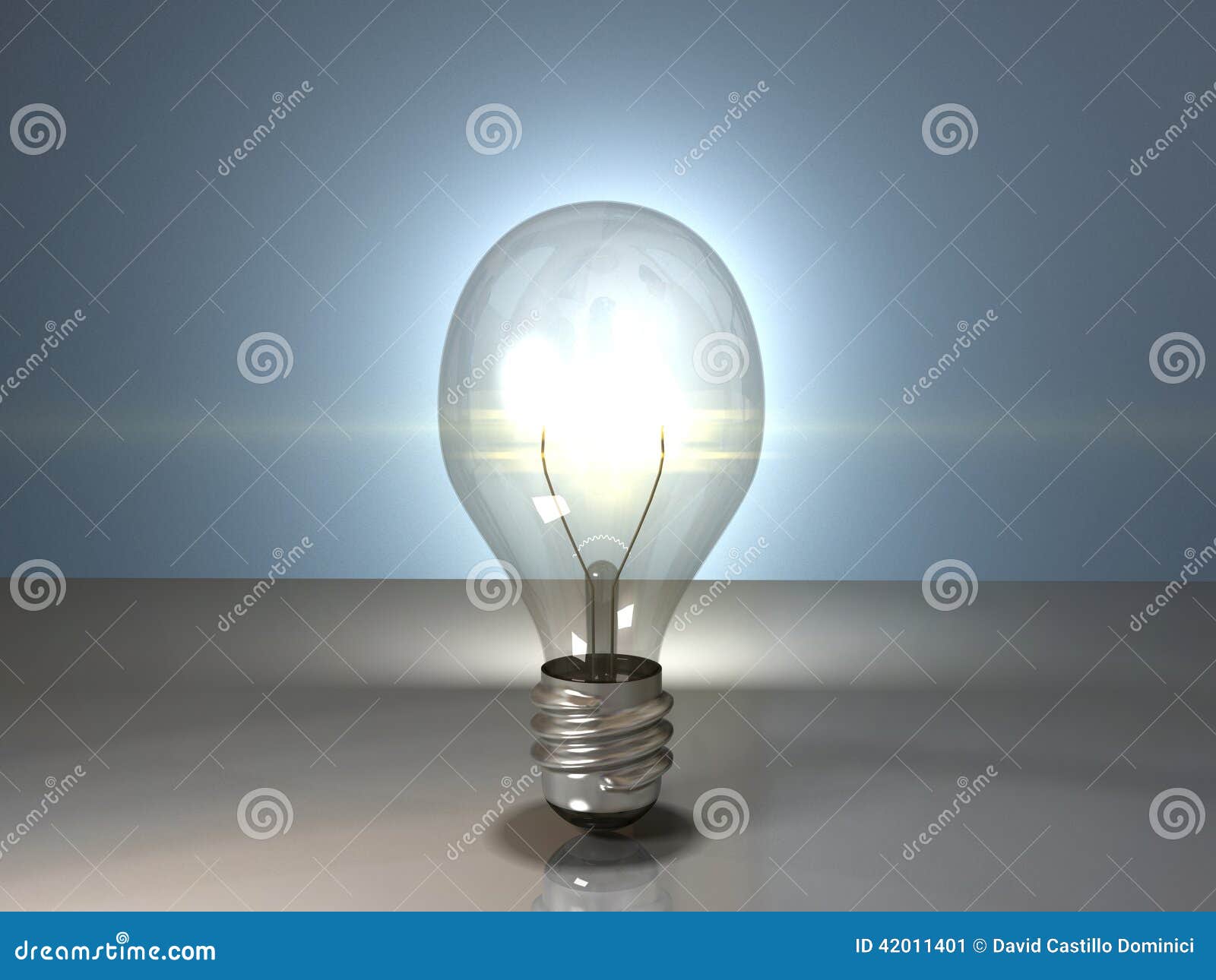 Yellow Glowing Light Bulb, 3D Image of a Bulb Turned on Stock Image ...