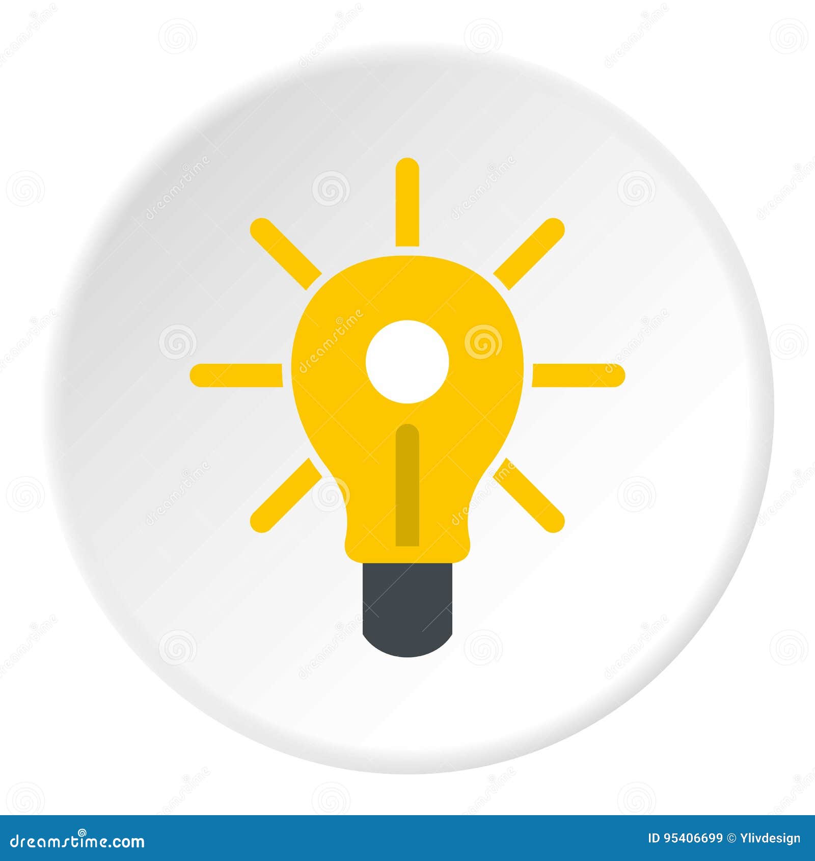 Yellow Glowing Light Bulb Icon Circle Stock Vector - Illustration of ...