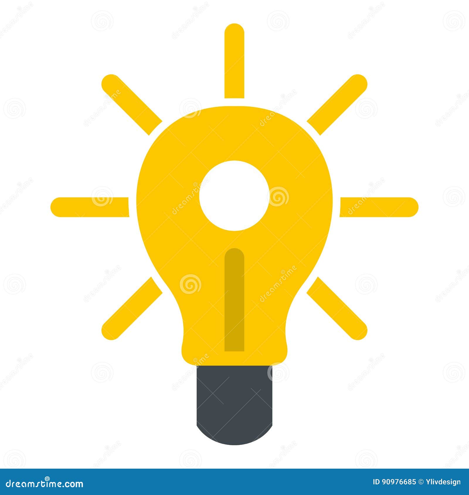 Yellow Glowing Light Bulb Icon Stock Vector - Illustration of efficient ...