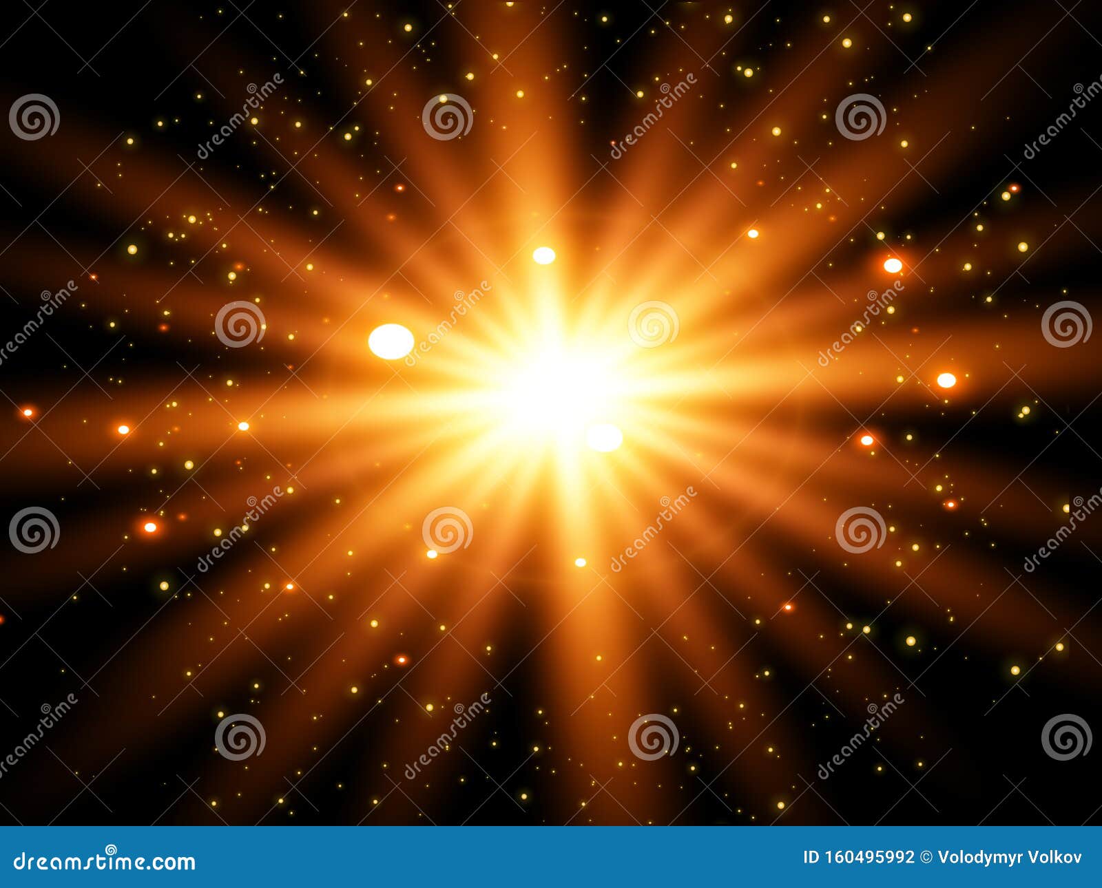 The Yellow Glowing Light Explodes with a Blast with a Transparent One ...