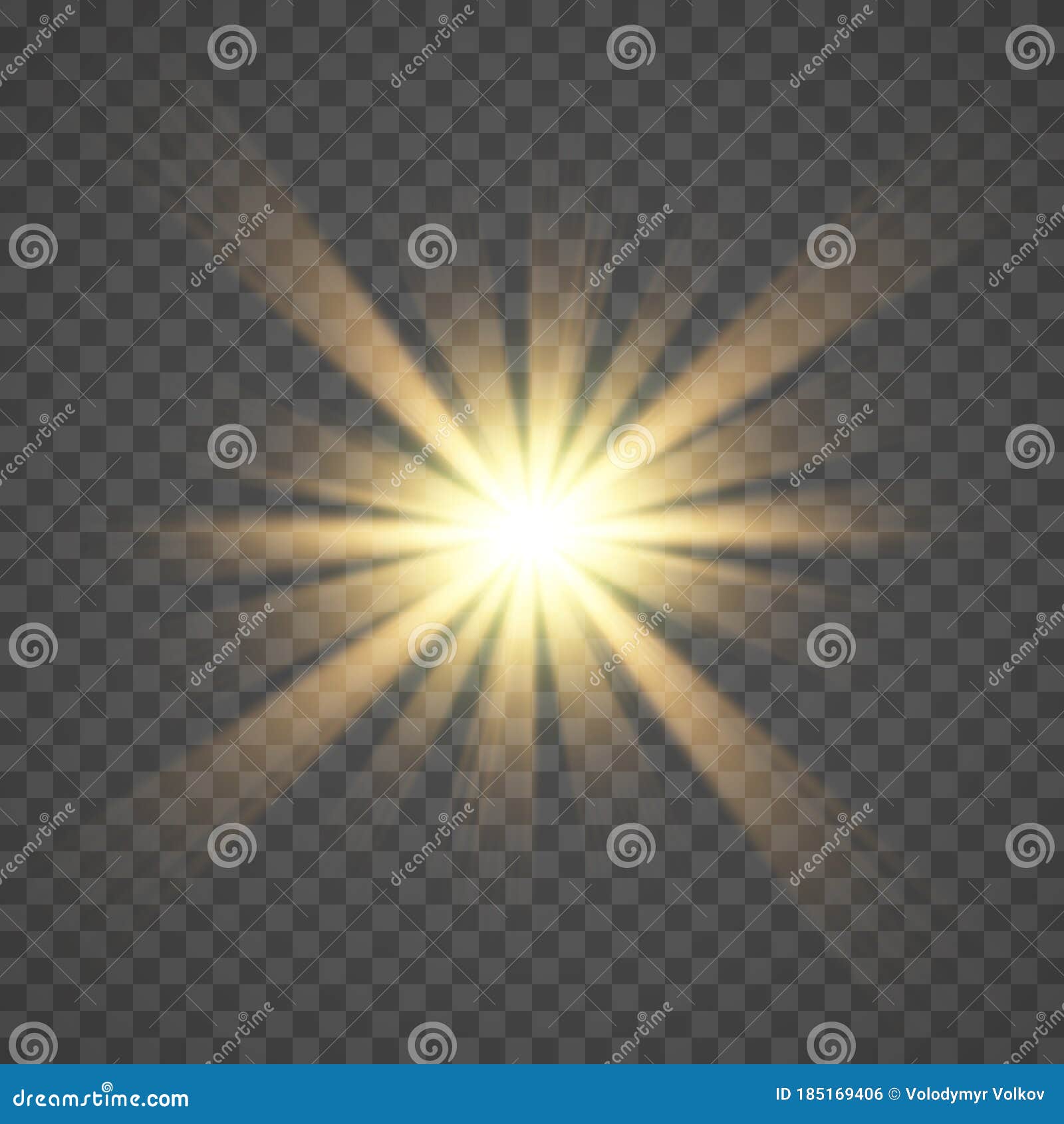 The Yellow Glowing Light Explodes with a Blast with a Transparent One ...