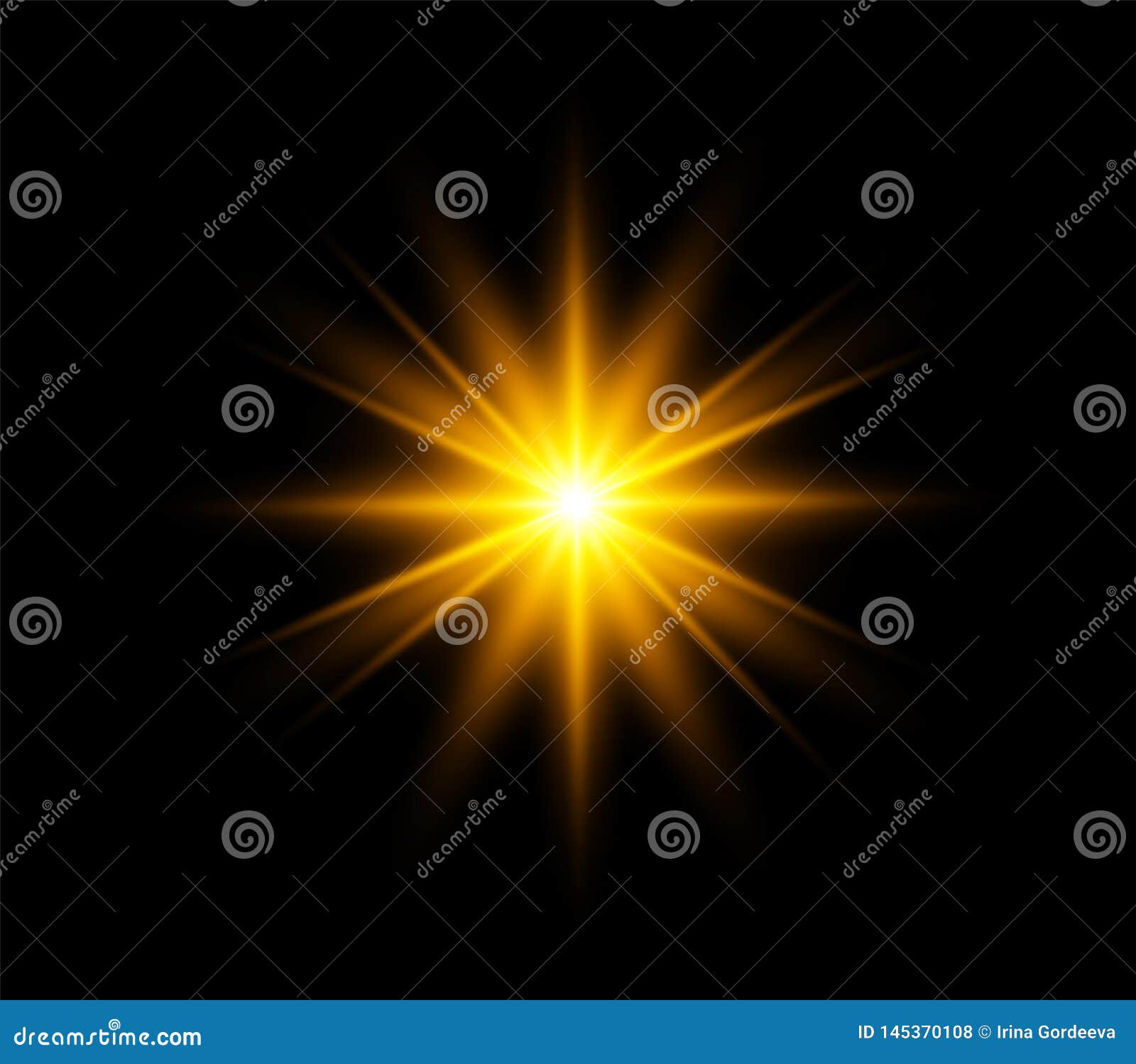Yellow glowing light stock vector. Illustration of color - 145370108