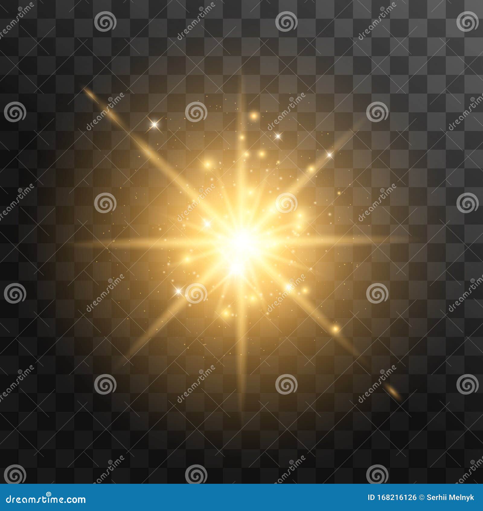 Yellow Glowing Light Explodes on a Transparent Background. Stock Vector ...