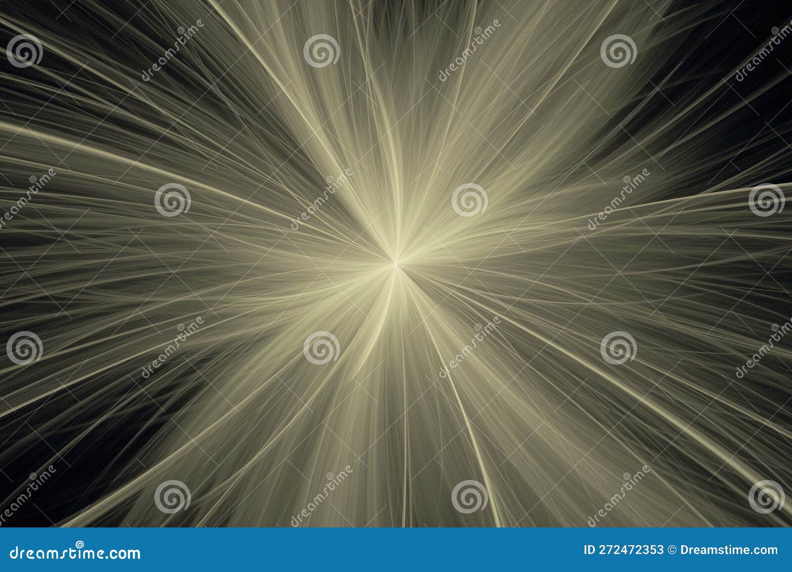 Yellow Glowing Pattern of Crooked Rays from the Center on a Black ...
