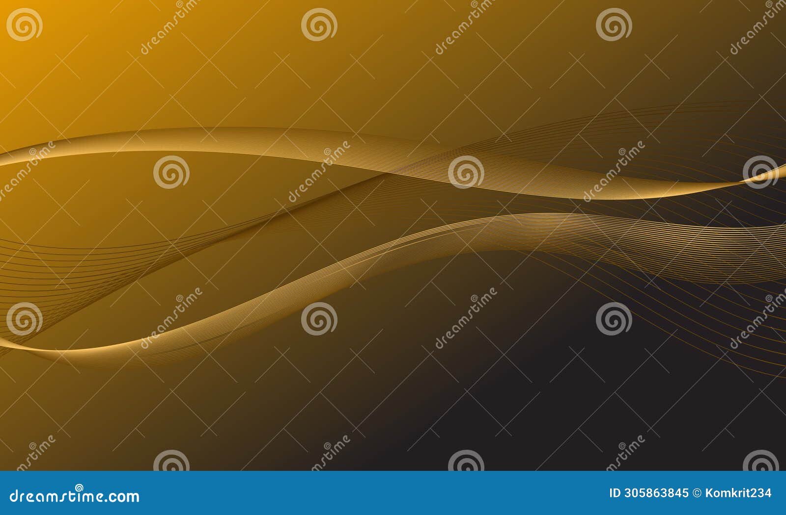 Yellow Gold Business Lines Wave Curves on Gradient Abstract Background ...