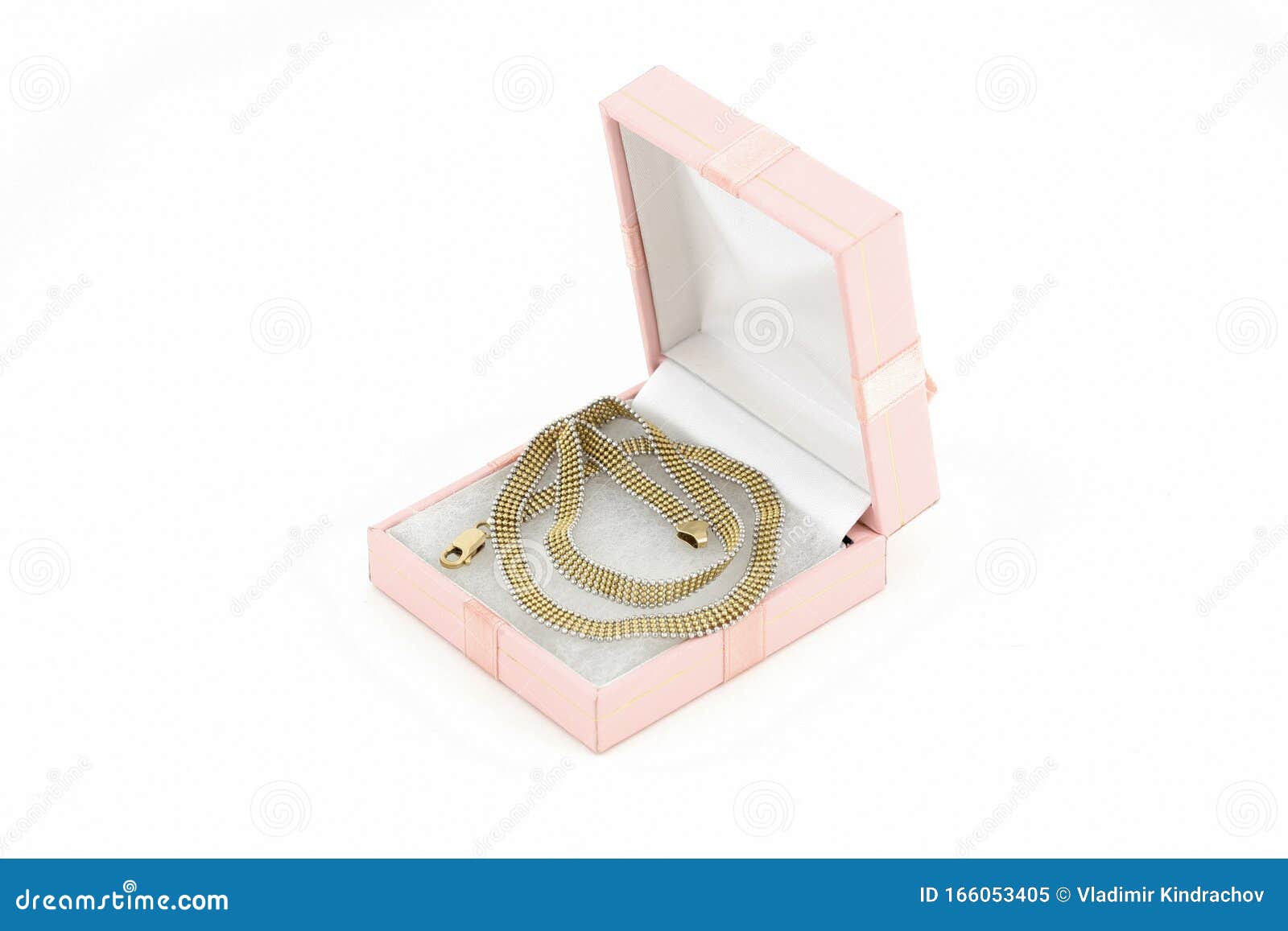 Yellow gold chain in box stock image. Image of forever - 166053405