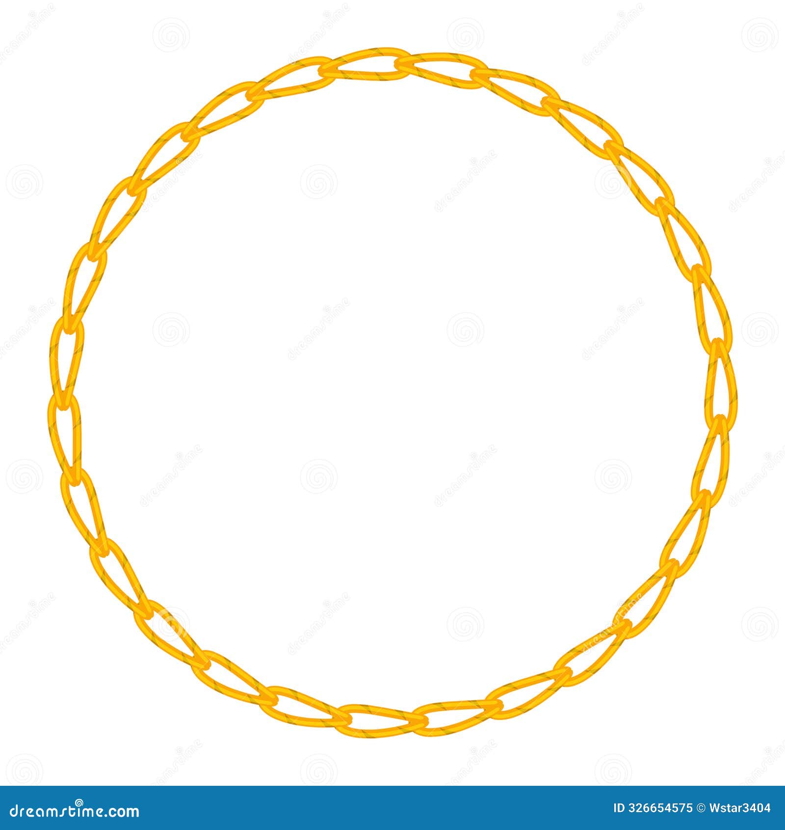 Yellow Gold Chain Circle Frame Stock Illustration - Illustration of ...