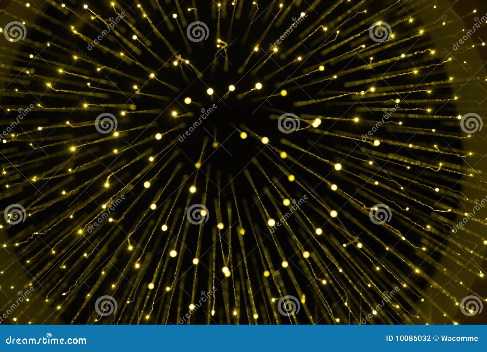 Yellow-gold Concentric Ring Lights Stock Photo - Image of black, string ...