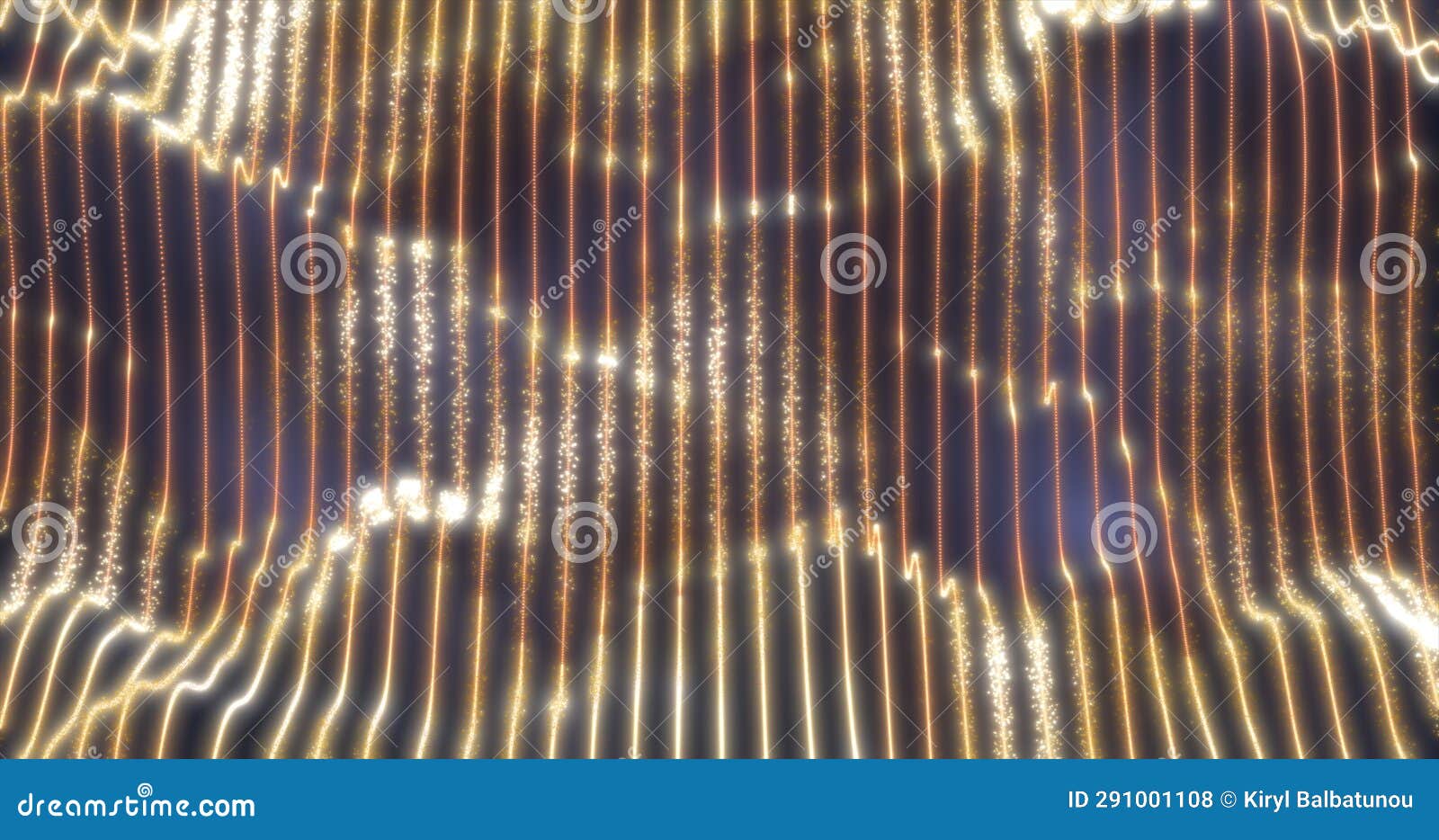 Yellow Gold Energy Waves from Particles Glowing Bright Magical Abstract ...