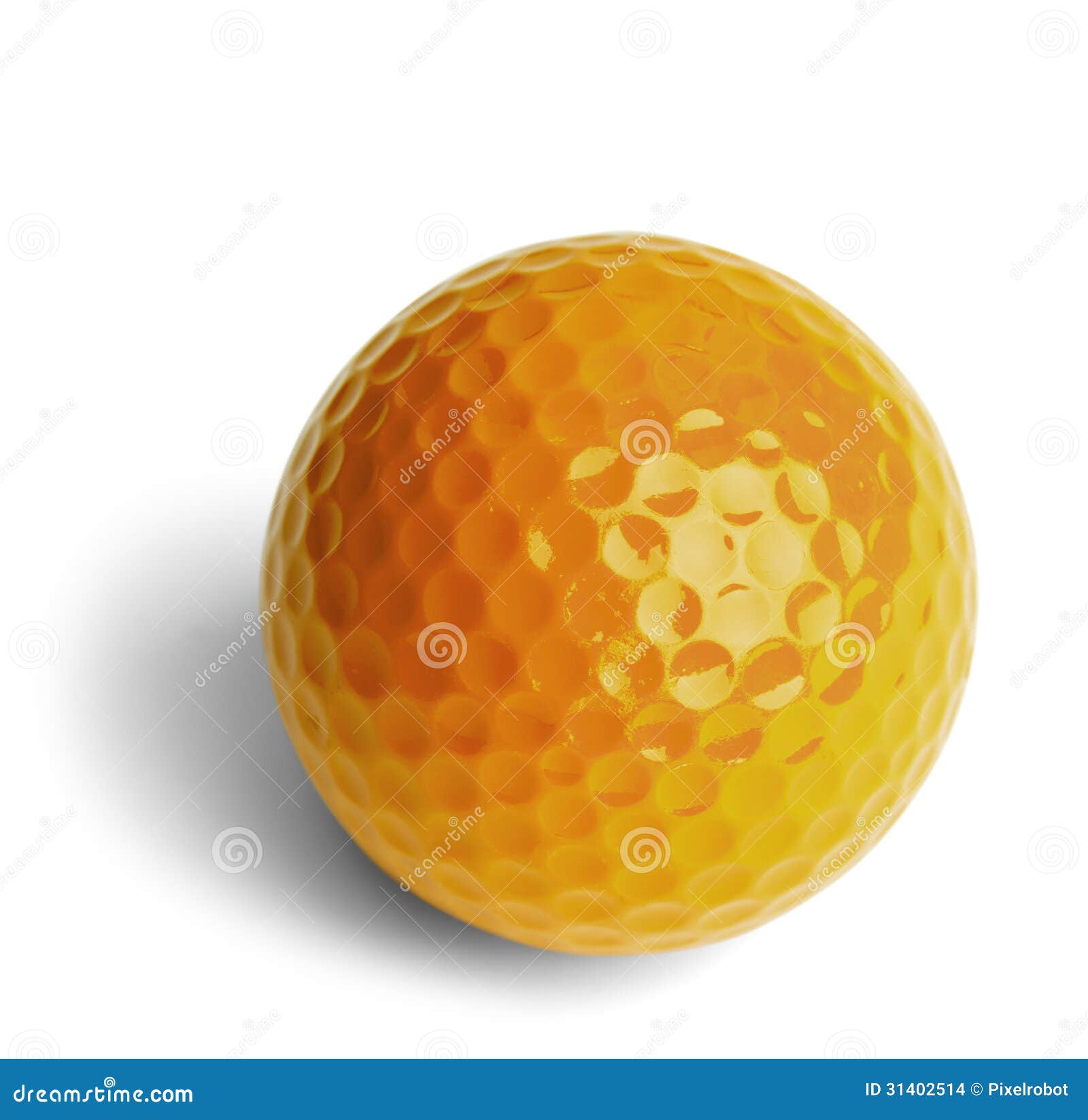 Yellow Golf Ball stock photo. Image of bright, brightly - 31402514