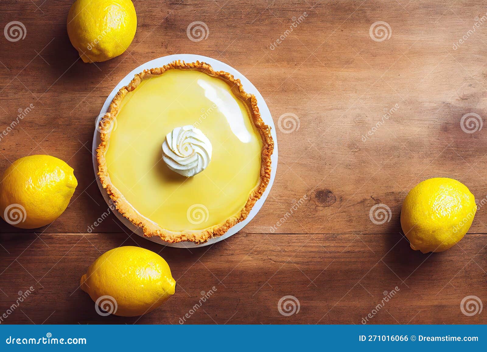 Yellow Gourmet Lemon Tart Cake in Shortbread Dough on Table Stock Photo ...