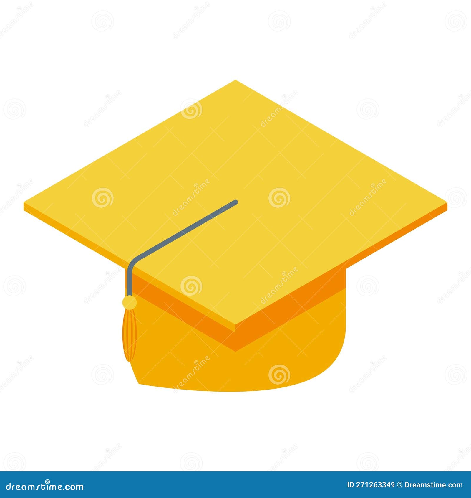 Yellow Graduation Hat Icon Isometric Vector. Diploma Cap Stock ...