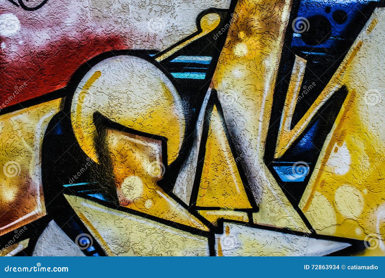 Yellow graffiti detail editorial stock image. Image of shapes - 72863934