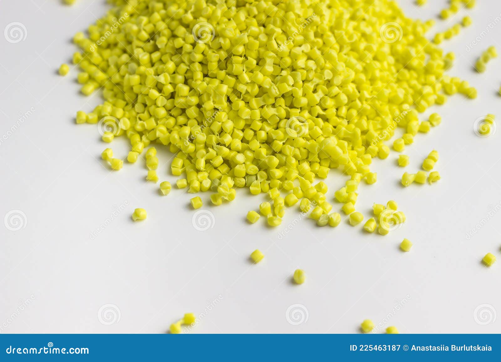 Yellow Granules of Polypropylene or Polyamide on a White Background ...