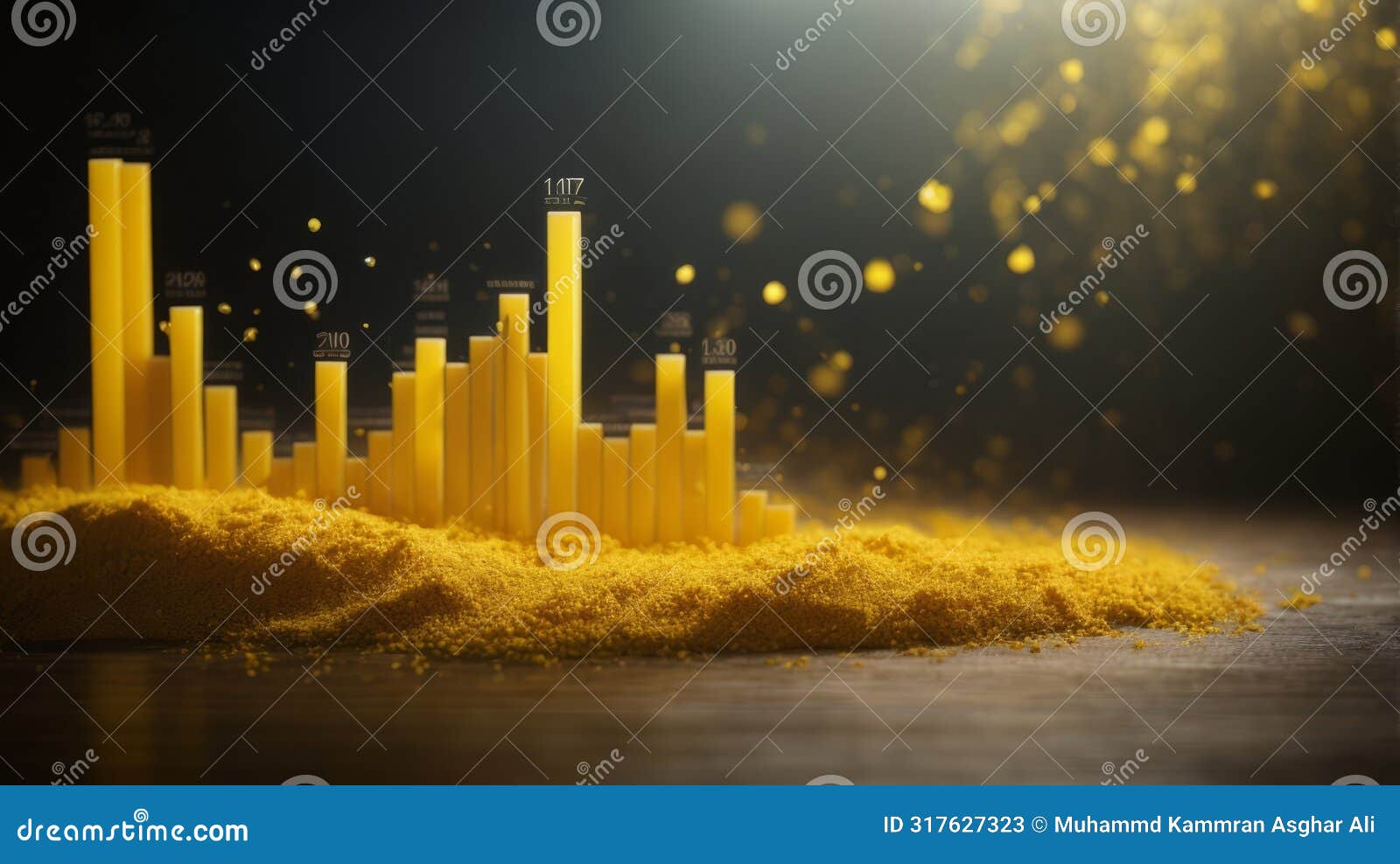 Yellow Graph Growing. Business Success Concept Stock Illustration ...