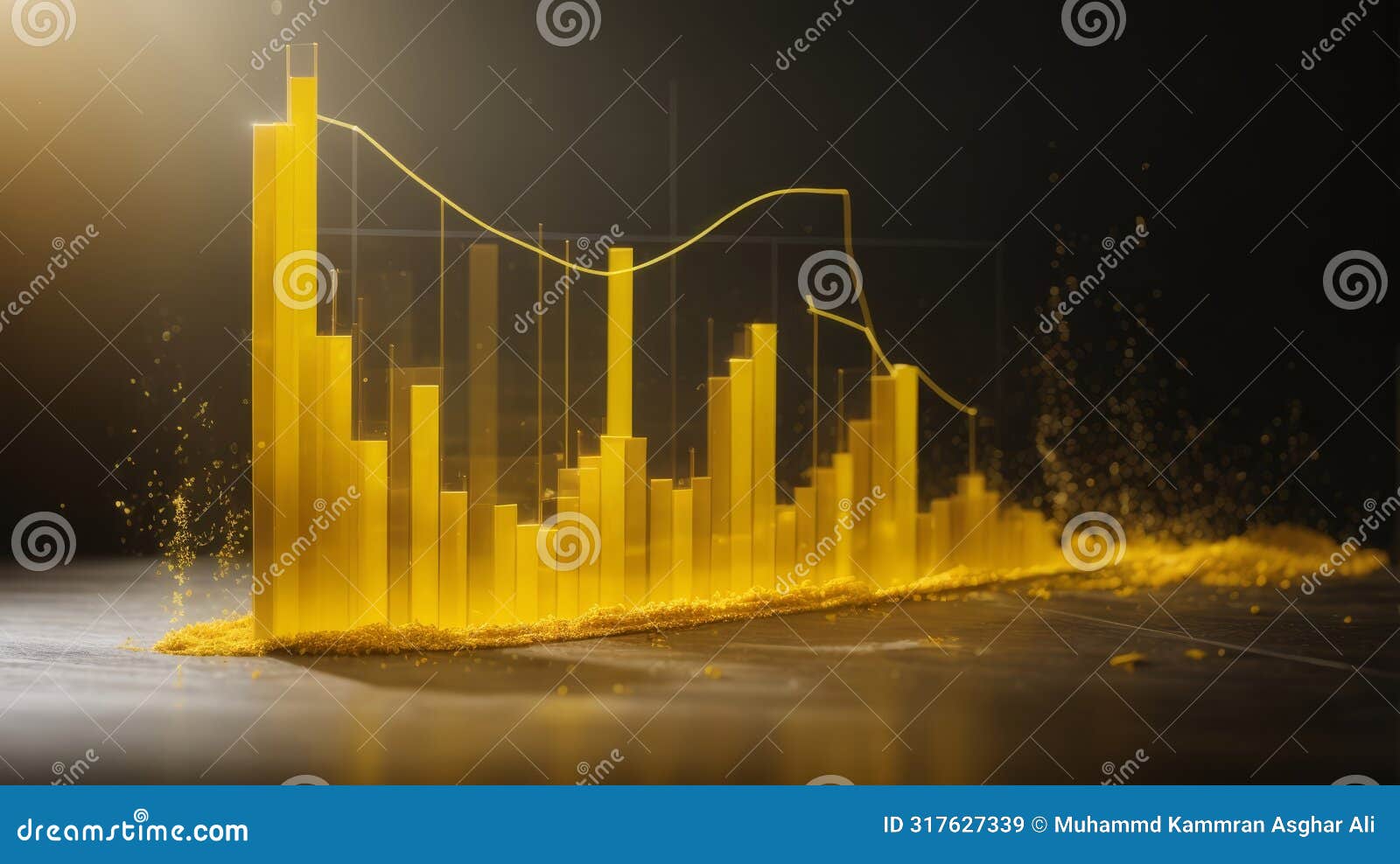 Yellow Graph Growing. Business Success Concept Stock Illustration ...