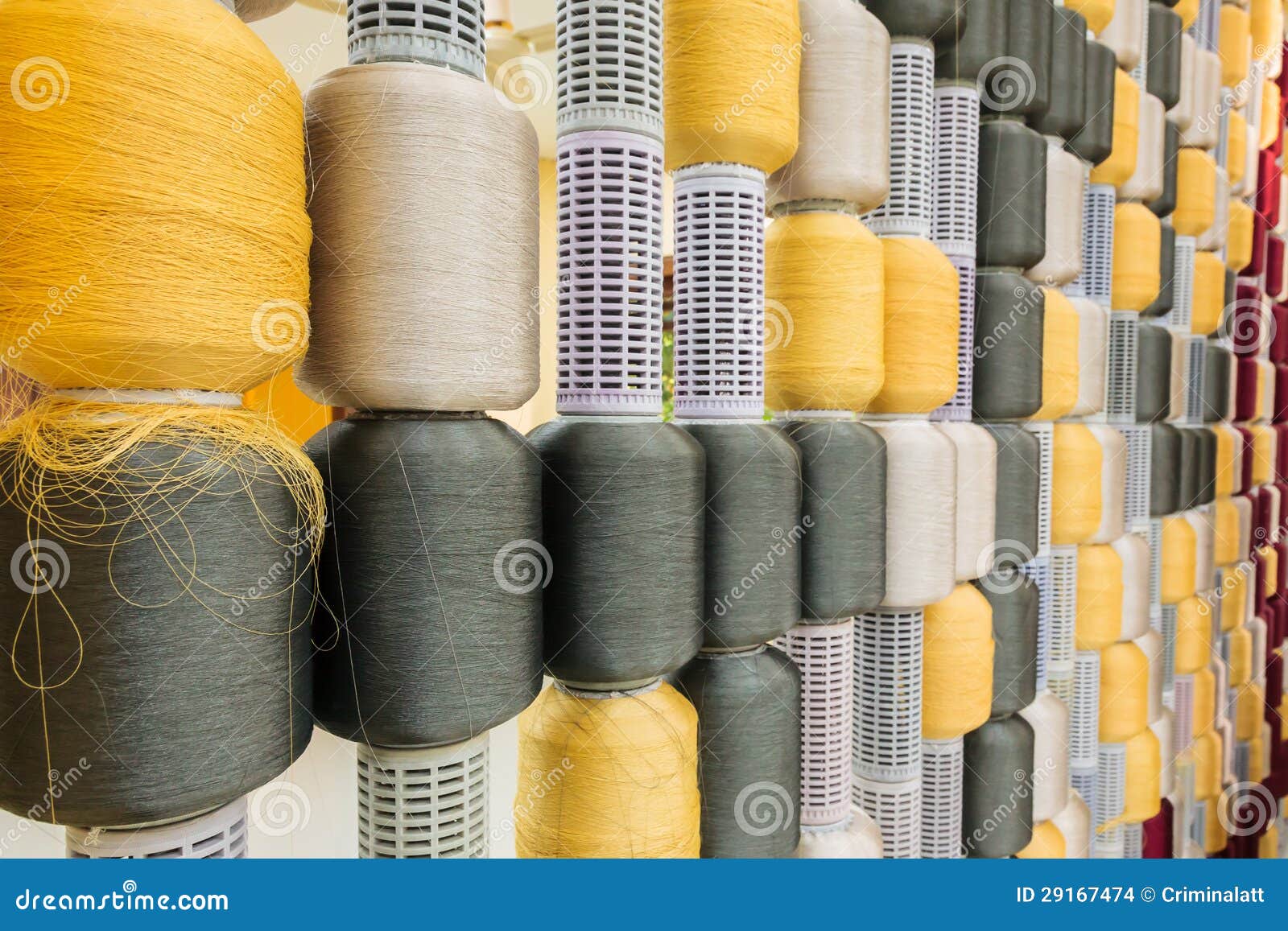 Yellow and Gray Silk Thread in Spool Stock Photo - Image of silk ...