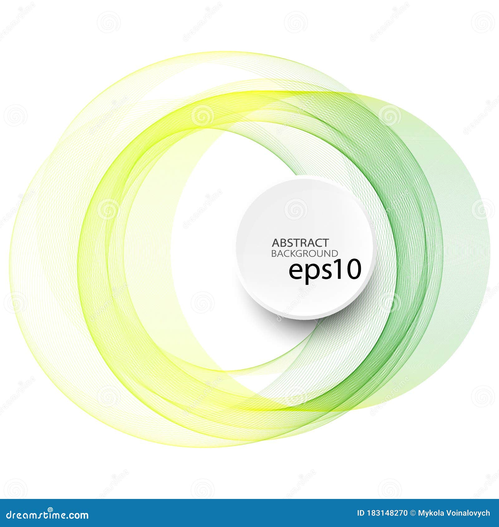 Yellow and Green Circle Frame. Abstract Flow of Transparent Vector ...