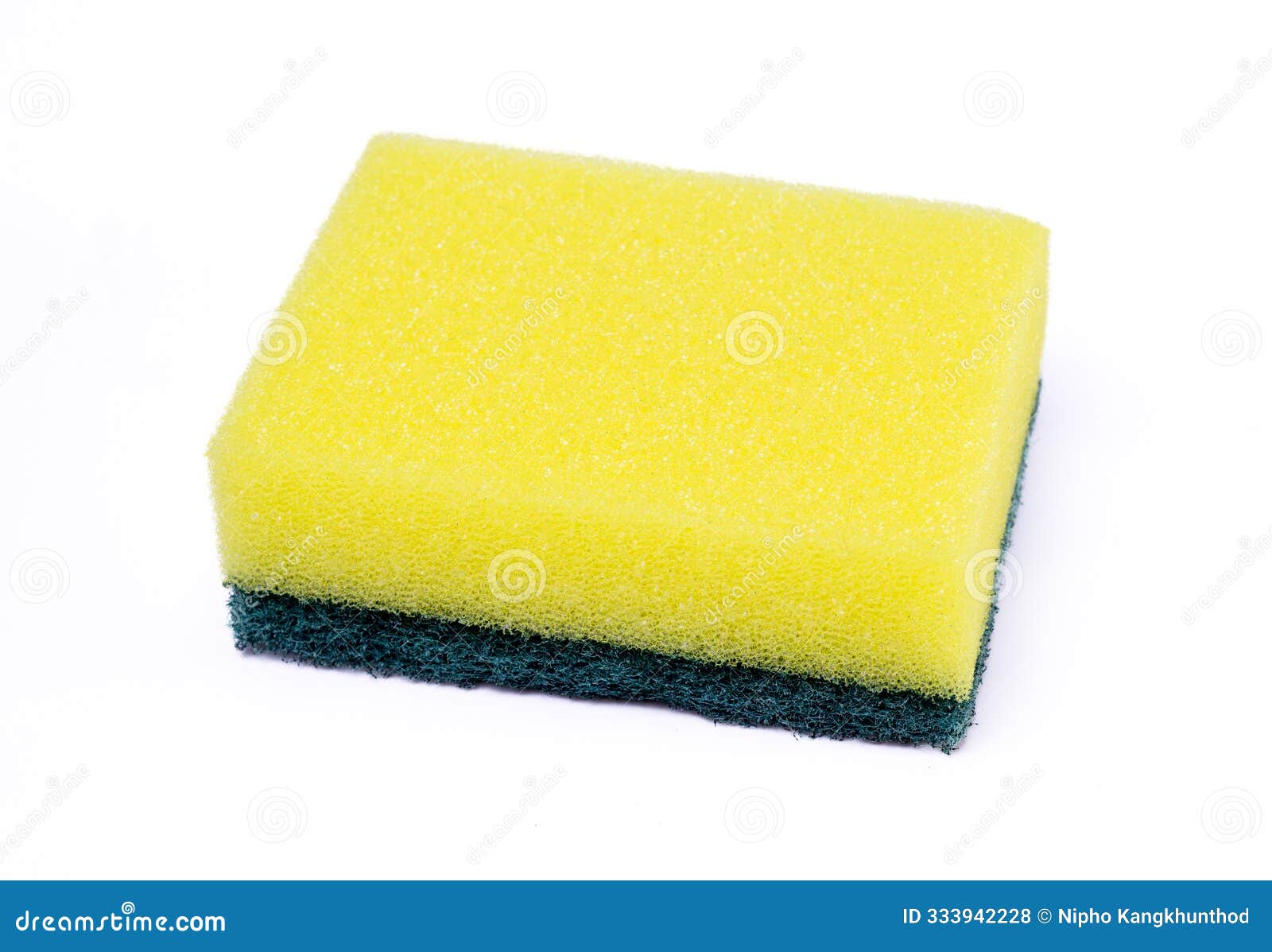 Yellow and Green Dishwashing Sponge Isletad, White Background Stock ...