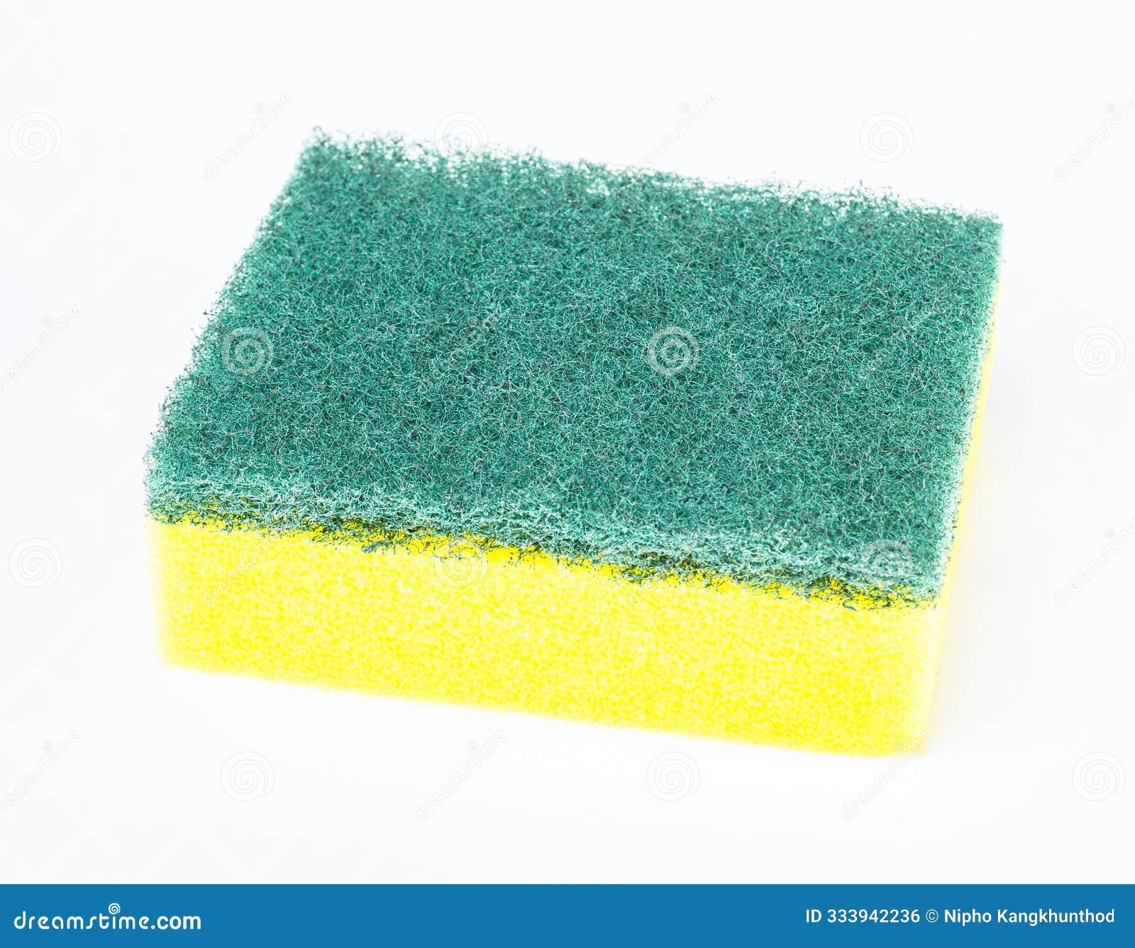 Yellow and Green Dishwashing Sponge Isletad, White Background, Isoleted ...