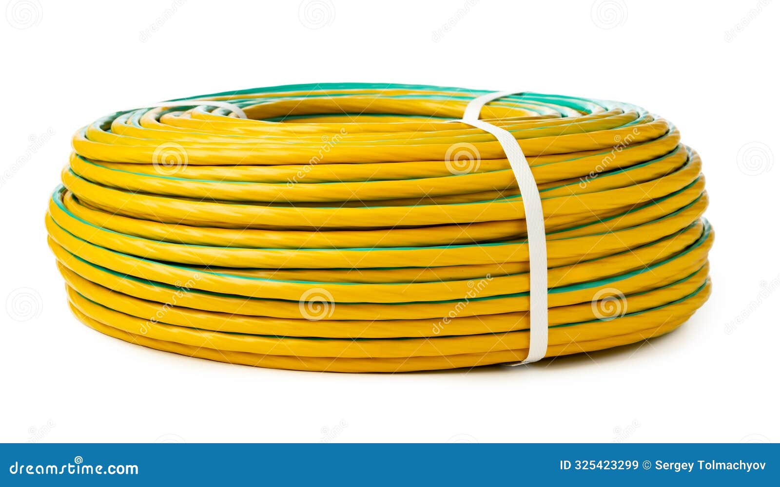 Yellow and Green Electrical Wire Roll on White Background Stock Image ...